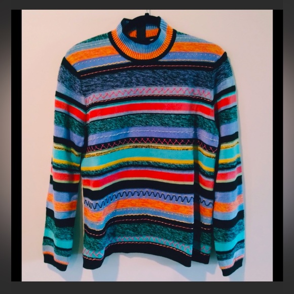 Koret | Sweaters | Vintage Koret Striped Mock Neck Y2k Sweater Med ...